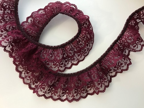 Wine Double Ruffled Lace Trim, 2 Tier Lace, 2 YARDS | eBay