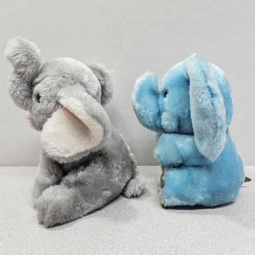 2 Dakin Elephant Stuffed Animal Toys Blue & Gray Small Kids Plush Lot ...