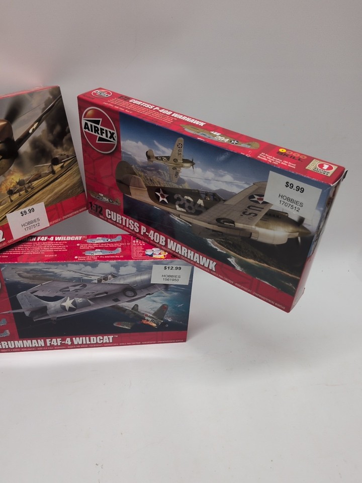 Lot(3) Airfix 1/72 Scale Model Kits Hawk Wildcat Warhawk New Open Boxes ...