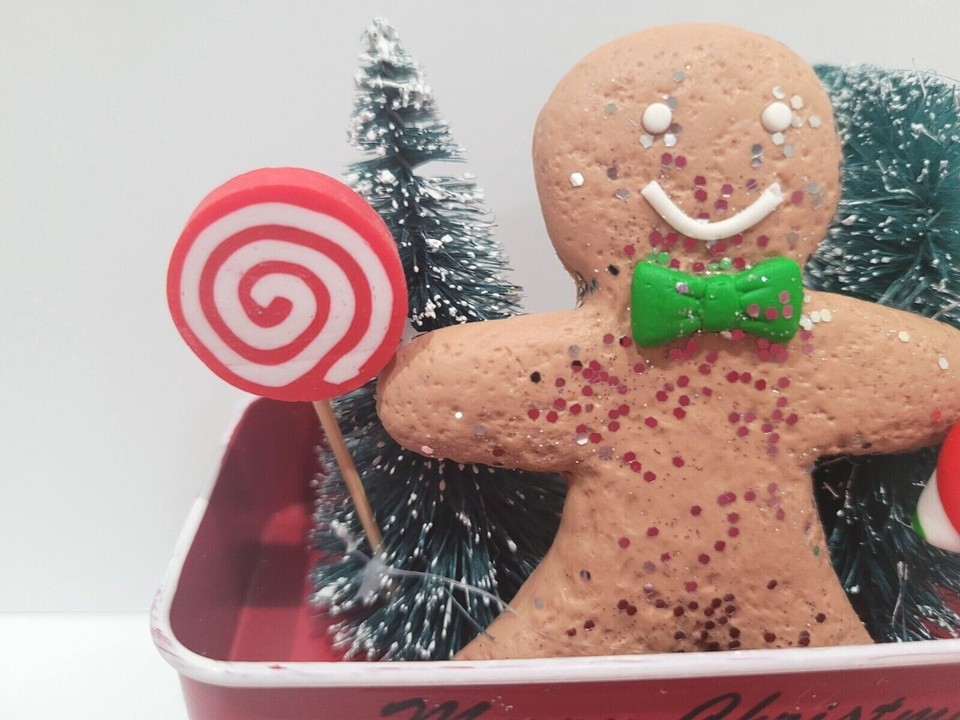 Christmas Gingerbread Man Peppermint Wagon Cookie Candy Ornaments 4.5 ...