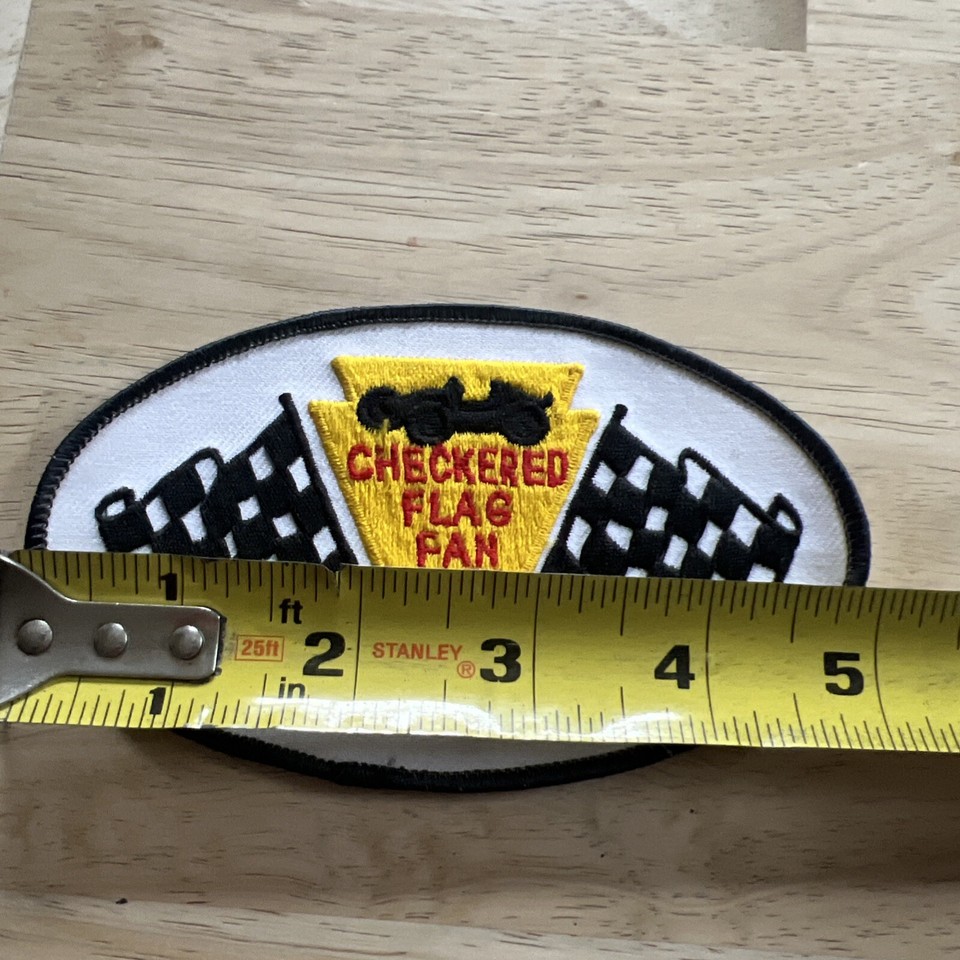 Vintage Checkered Flag Fan Club Car Racing Patch | eBay