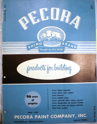 PECORA Paint Co Building Products Catalog ASBESTOS Barelastic Asphalt ...