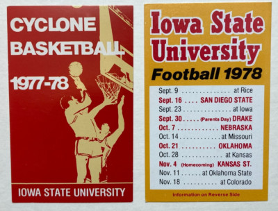 VTG Iowa State Cyclones Basketball Football Pocket Schedule Lot (2 ...
