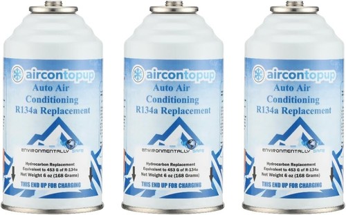 Car Air Con Conditioning Top Up Aircon x3 Recharge Refill Regas Gas Can ...