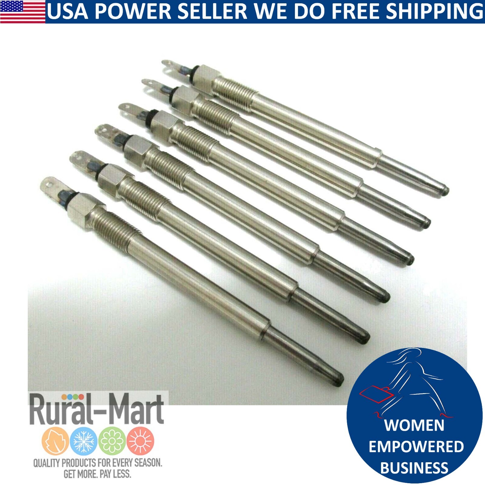 6 Glow Plugs for FARMALL IH 340, 460, 504, 560, 606, 656, 660, 706 ...
