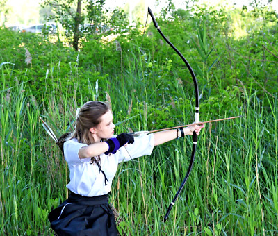 Hulf Yumi Bow 59", Kyudo Traditional Archery, Black Japanese Bow ...