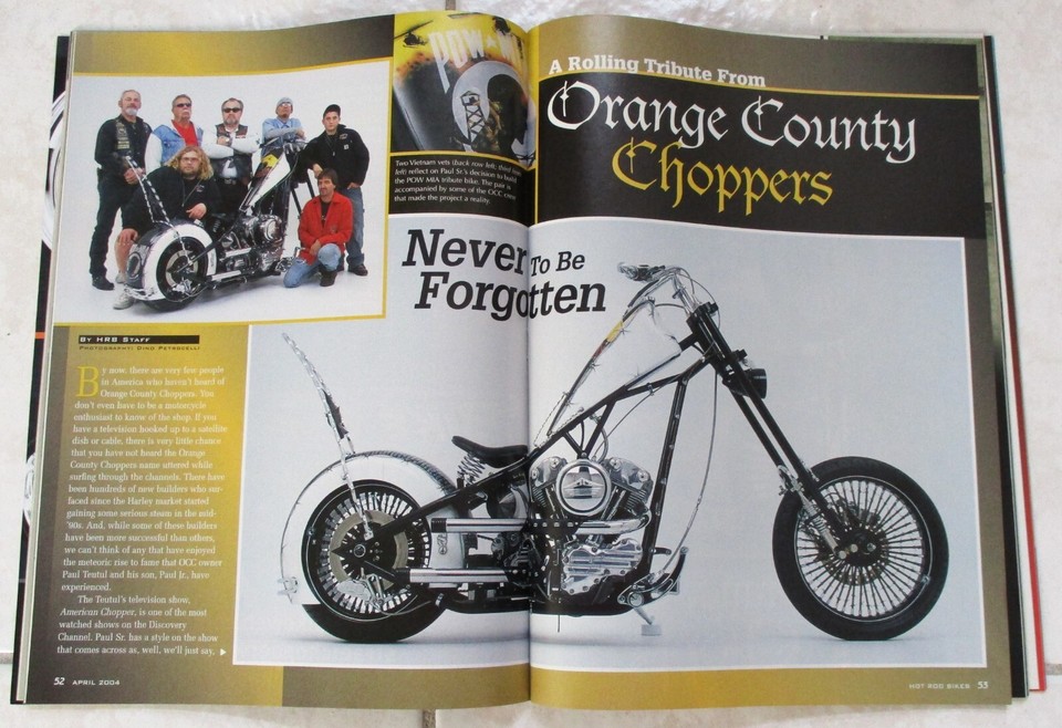 Hot Rod Bikes April 2004 Harley Motorcycle Orange County Choppers POW ...