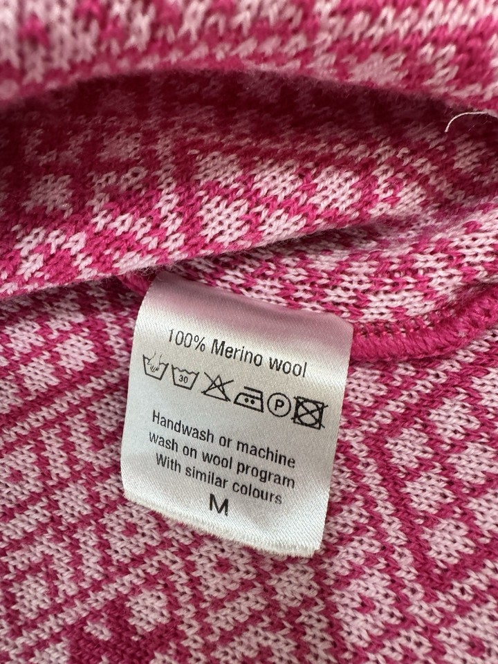 Tullah Norwegian Fair Isle Merino Wool Button Cardigan Sweater Womens ...