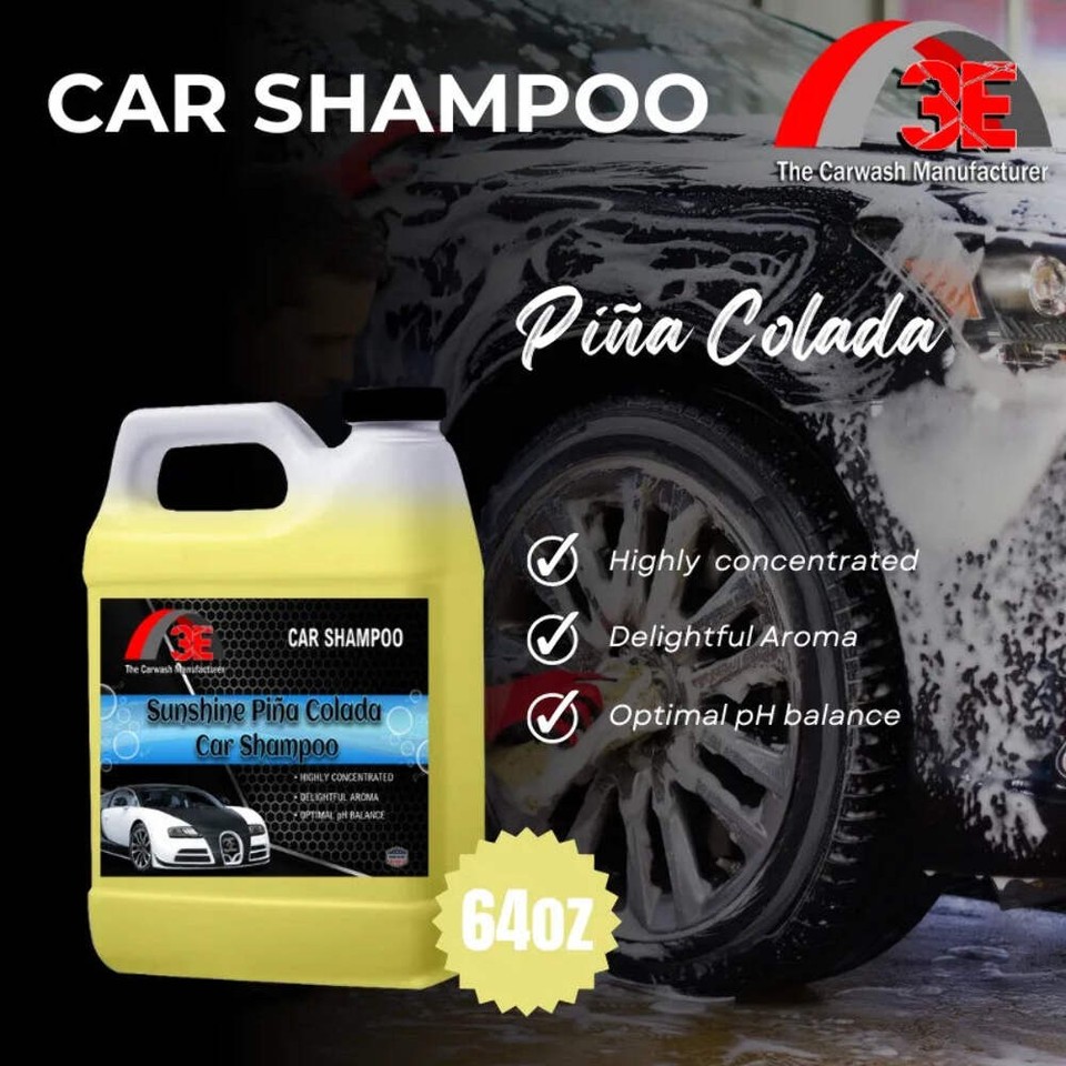 Sunshine Pina Colada Car Shampoo – Tropical High Foaming Car Wash Soap ...