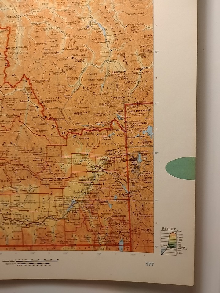 Vintage IDAHO Atlas Map from a 1967 Mid-Century Modern World Book Atlas ...