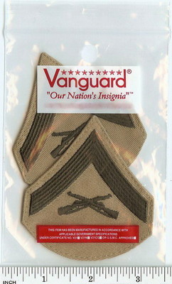 USMC Marines FEMALE Lance Corporal LCpl E3 Chevrons PATCH pr green/tan ...