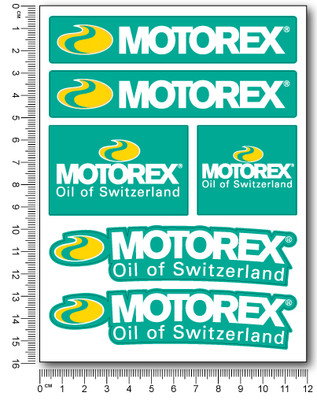 Motorex decal set 4.7x6.3'' sheet 6 stickers laminated KTM Honda Suzuki ...
