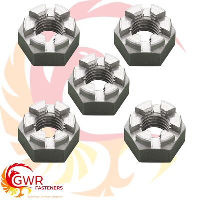 M8 M10 M12 M14 M16 M18 M20 FINE PITCH CASTLE NUTS SLOTTED NUT SELF ...