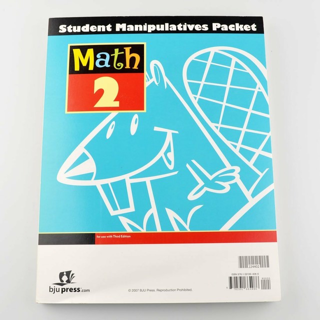 Bob Jones BJU Math 2 Student Manipulatives Packet 3rd Ed. Homeschool ...