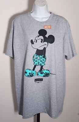 Neff Disney Women Gray Mickey Mouse T-Shirt Size L Nwot | eBay