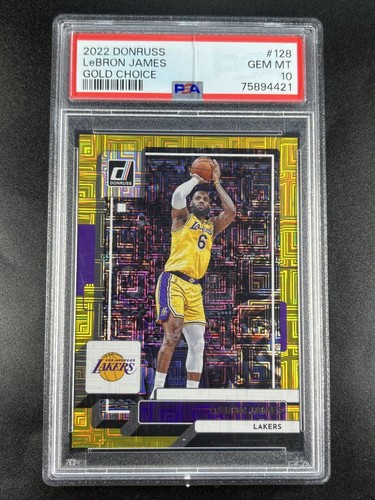 10/10 ≈1/1 ! 2022-23 Panini Donruss Lebron James #128 Gold Mojo PSA 10 ...