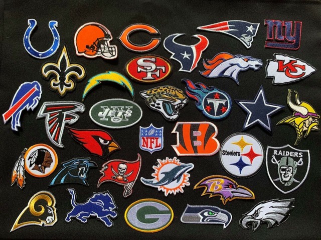 NFL Football 32 Full Team Logo and Helmets Iron on Patch Embroidered | eBay