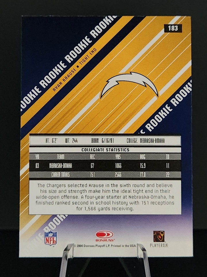 2004 Leaf Rookies & Stars Football #183 Ryan Krause RC NM | eBay