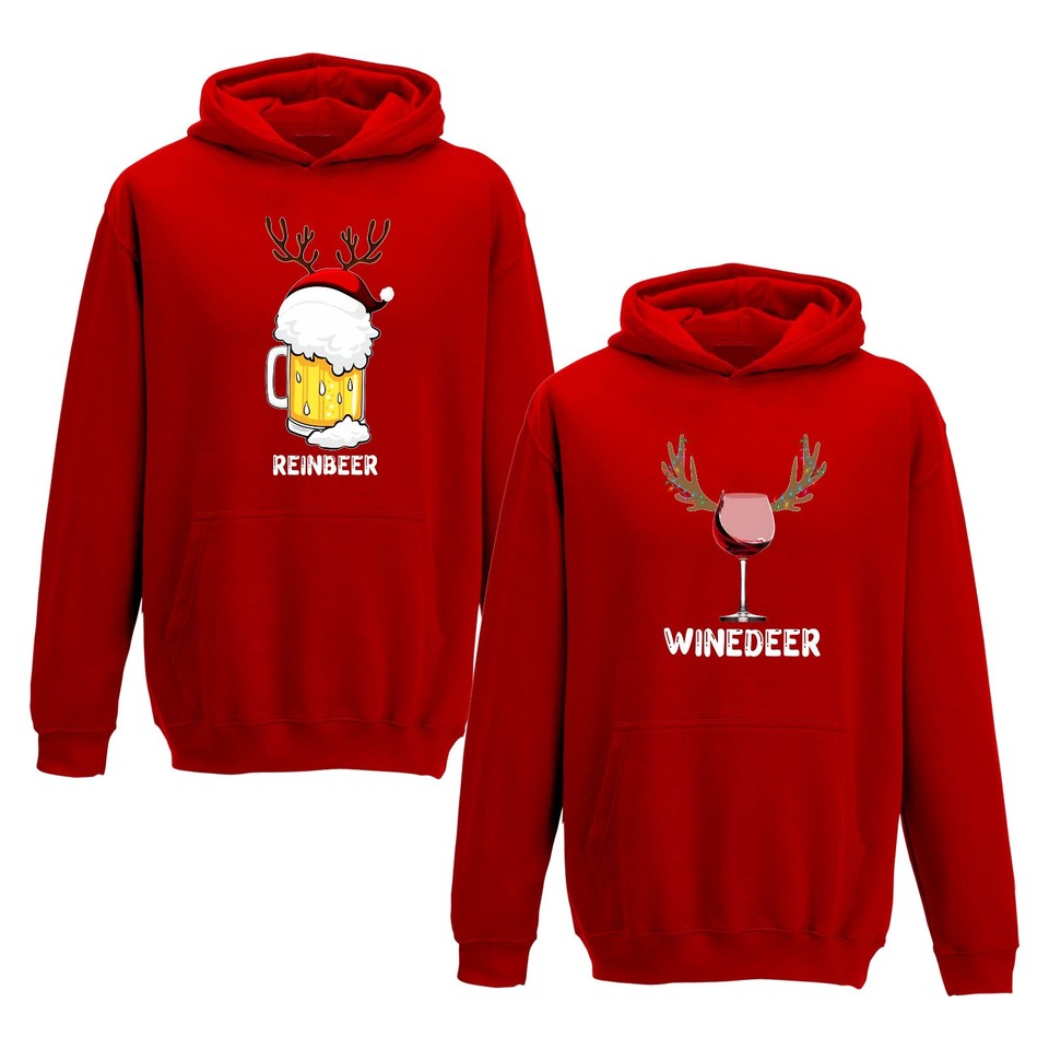 Winedeer Reinbeer Hoodie Funny Festive Holiday Xmas Day Gift Unisex ...