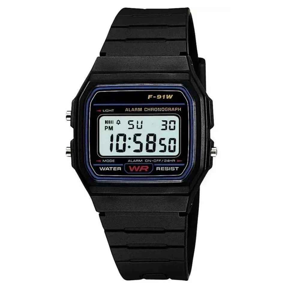 New Class Digital Watch F91 Water Splush F91 Look with Resin Strap in ...