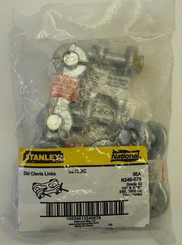 Stanley N240-879 Double Clevis Links 1/4" & 5/16" SWL 3900 Lb Zinc ...