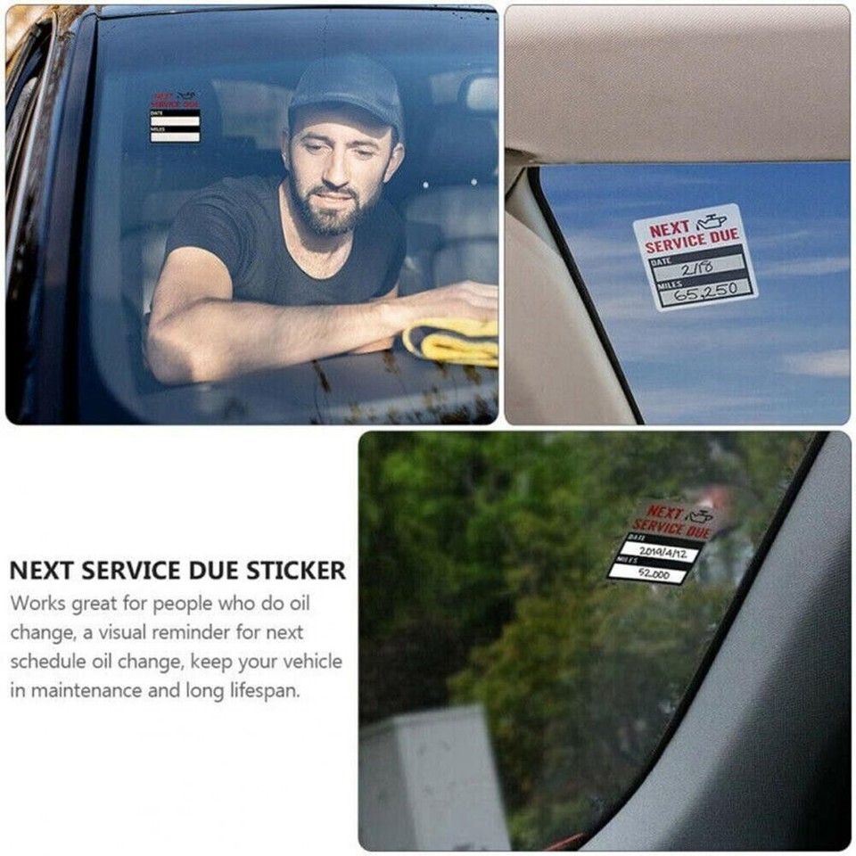 300PCS Oil Change Service Reminder Stickers Window Lite Sticker Pack 2 ...