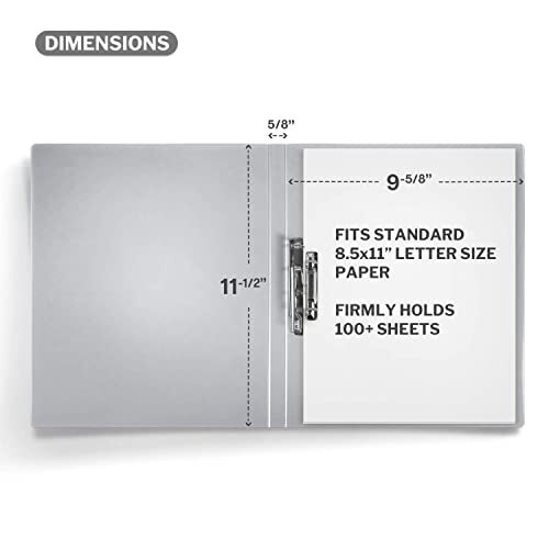 Punchless Clamp Binder Folder 4 Pack Gray - 8.5x11" Clear Binder with ...