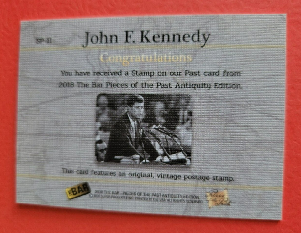 JOHN F KENNEDY JFK '18 THE BAR VINTAGE 1964 5 CENT POSTAGE STAMP CARD ...