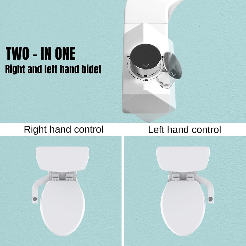Ultra-Slim Toilet Bidet Dual Nozzle Left and Right Convertible, 3 color ...