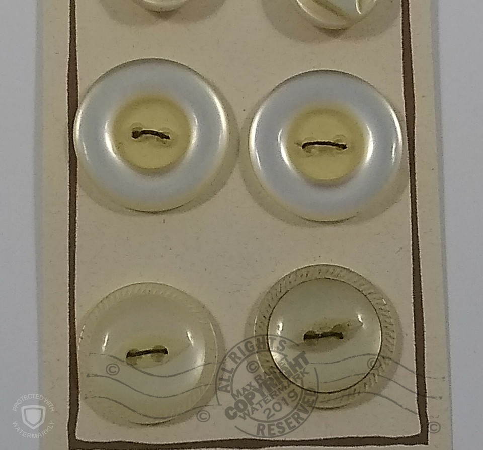 6 Early CREAM Plastic Resin Buttons Mix ¾-7/8" * VINTAGE * * * * OLD ...