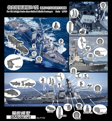 3D Printed EV Model P100 1/700 US Arleigh Burke class Guided Missile ...