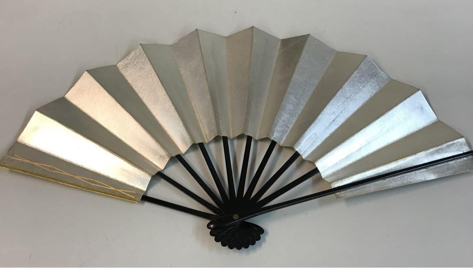 Traditional Japanese Dance Fan Maiougi Gold Silver Folding Sensu 29cm | eBay