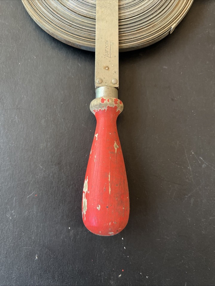 Vintage Lufkin 200 Ft Steel Tape Measure - Survey Reel Tape Measure ...