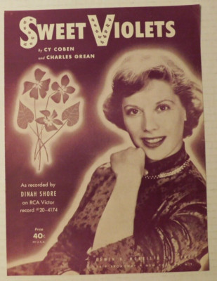 SHEET MUSIC Dinah Shore "Sweet Violets" © 1951 | eBay