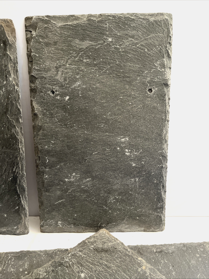 New 6 pieces Natural Slate Tile Roofing Dark Gray Pre Drilled Size 10 ...