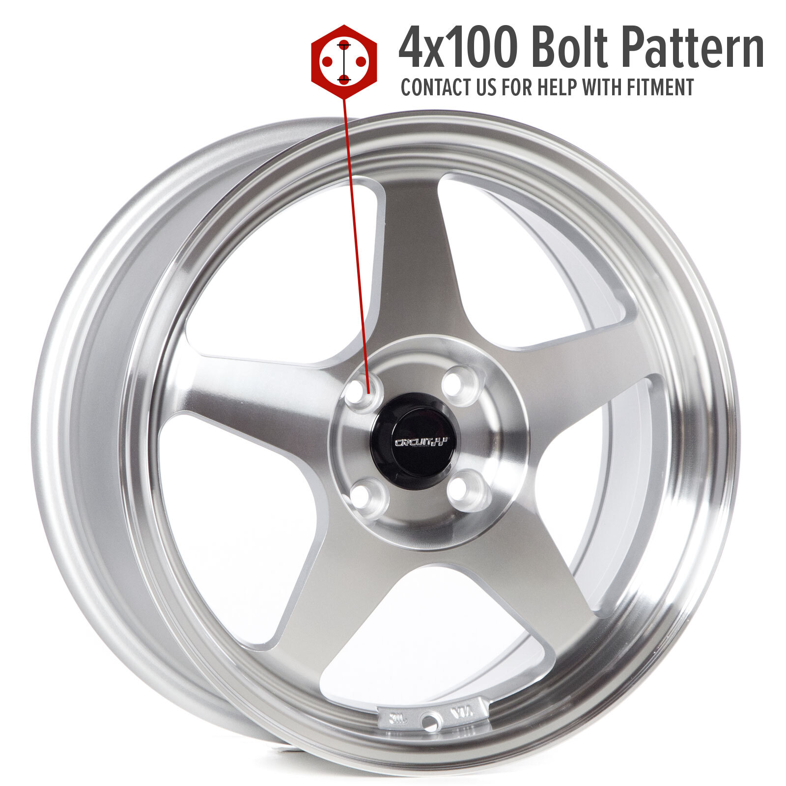 4 Circuit CP22 16x7 4-100 +35 Machined Silver Wheels Fits Honda Civic ...