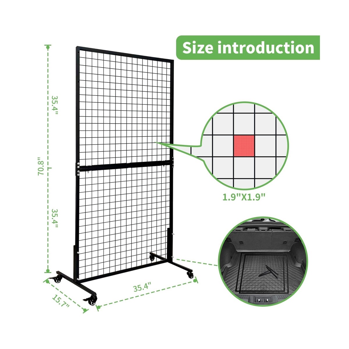 Portable Gridwall Panel Grid Wall Panels 2-Pack - 3' X 6' Heavy Duty ...