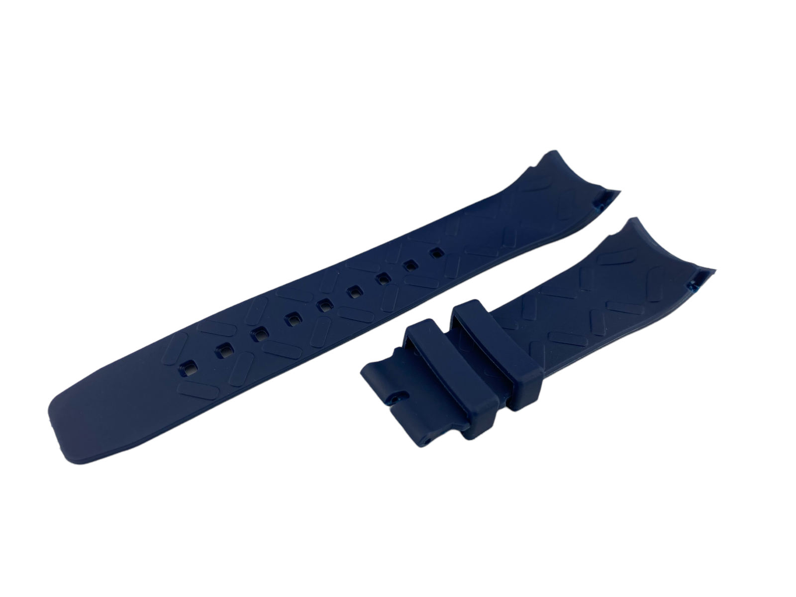 22mm Navy Blue Rubber/Silicone Strap/Band Buckle fit IWC AQUATIMER ...