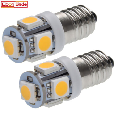 2 X Warm White 3V DC E10 Screw LED Bulb Flashlgiht Torches Light Lamp ...