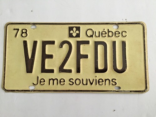 1978 Quebec Canada Je me souviens License Plate Tag | eBay