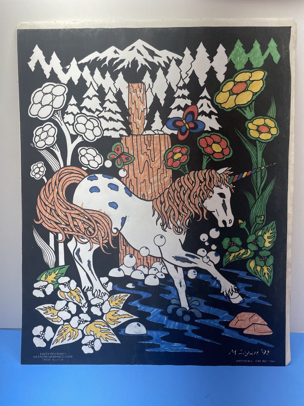 Vtg lot of 4 blacklight Fuzzy posters Western graphics 1990-s | eBay