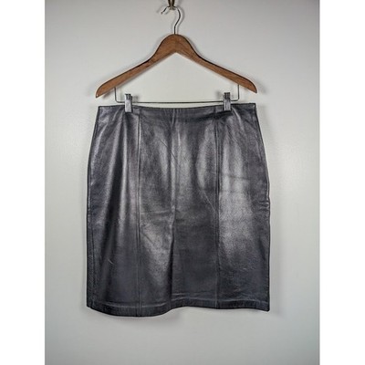 Leather Mini Skirt Size 16 Pencil Mob Wife Witchy Whimsigoth Vamp Goth ...