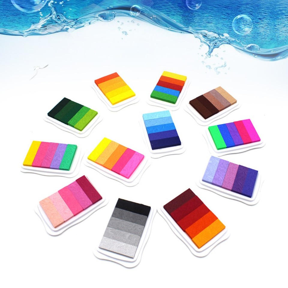 5 Colors Gradient Stamp Pad 3 Colors Gradient Inkpad Hand Printed Piece ...