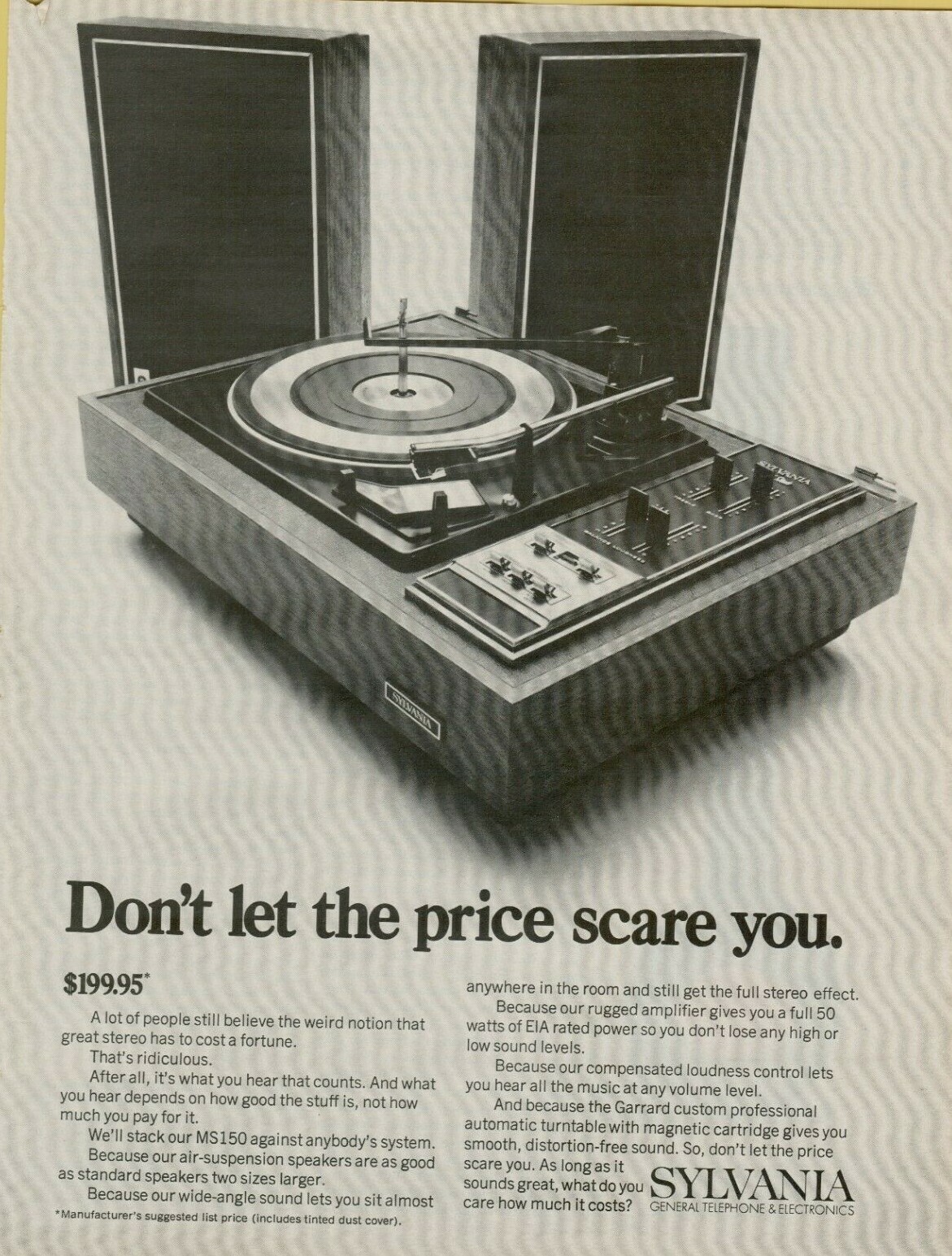 VINTAGE RECORD PLAYER STEREO SYSTEM WITH SPEAKERS