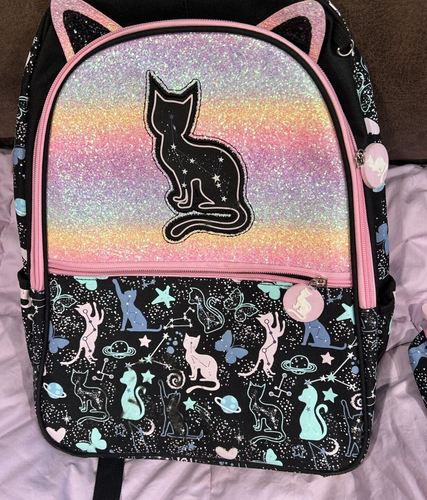 Meetbelify Cute Cat School Backpacks for Girls Black Backpack with ...