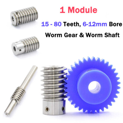 1 Module Nylon Precision Worm Gears 15 - 80 Teeth Worm Gear Wheel ...