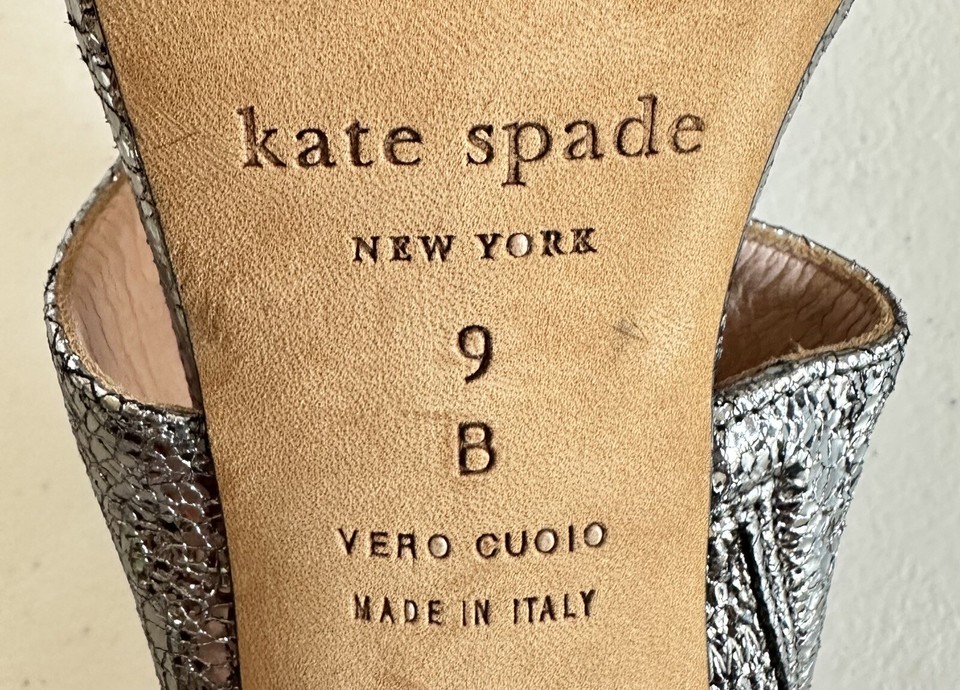 Kate Spade New York Irvine Crackle Metallic Leather Slingback Sandals ...