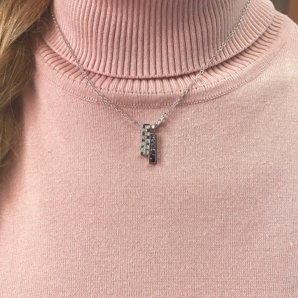 0.8 ctw Natural Pink Sapphire & Diamond Solid 14k White Gold Channel ...