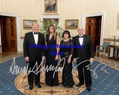 Donald Trump & Mike Pence Pre-printed Autographed 8x10 Photo - FREE ...