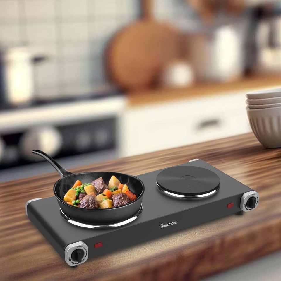 Electric Hob Portable Hot Plate Double Dual Temperature Controls, 2500W ...